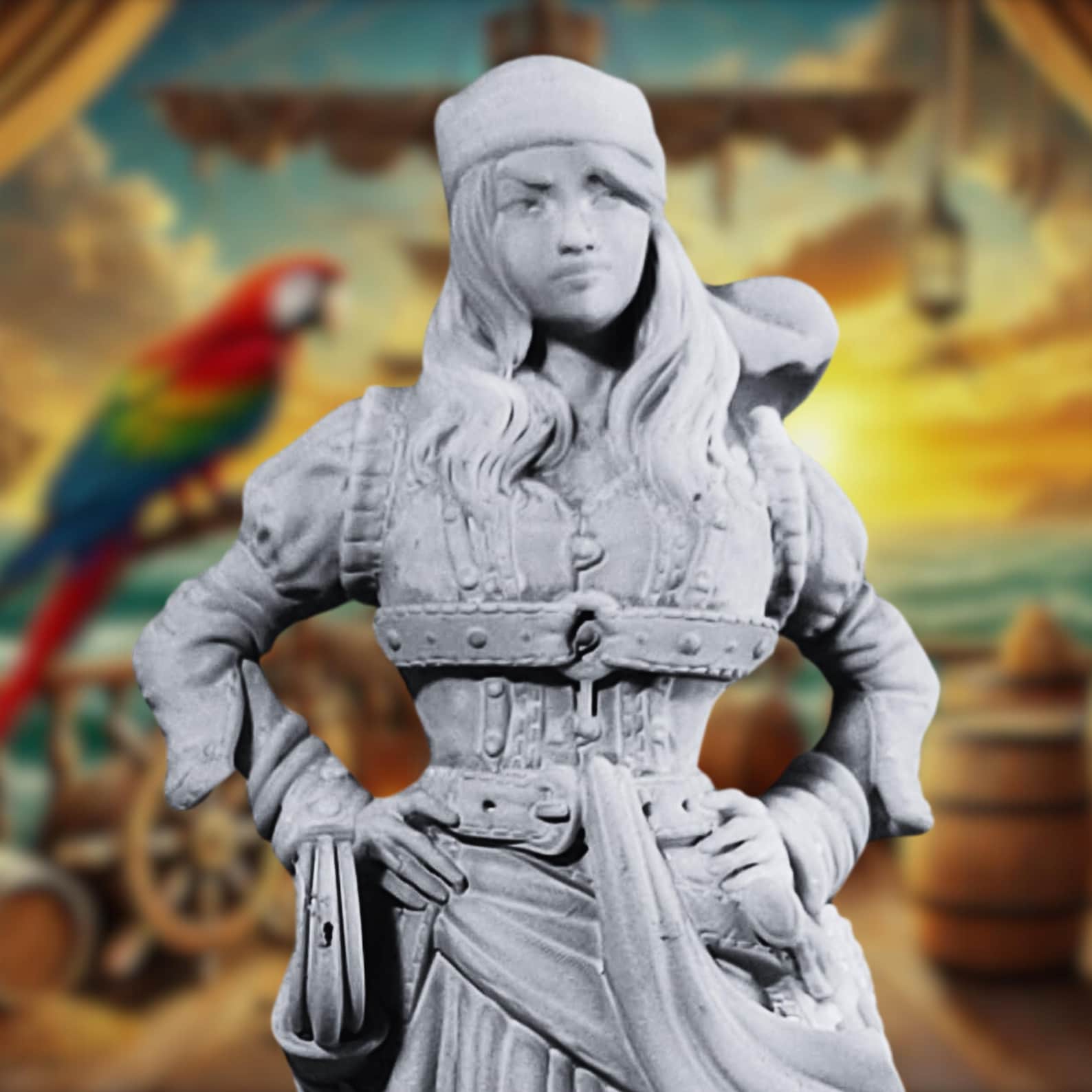 Female Swashbuckler Rogue Miniature | Pirate Girl Fantasy TTRPG Figure ...