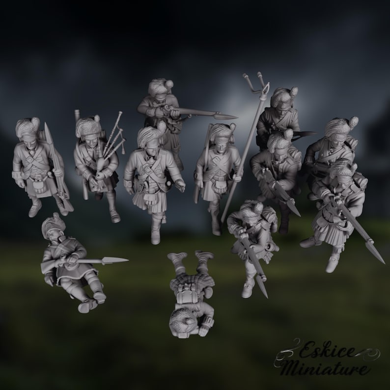 Scottish Highlander Infantry | Black Watch Regiment | Napoleonic Resin ...