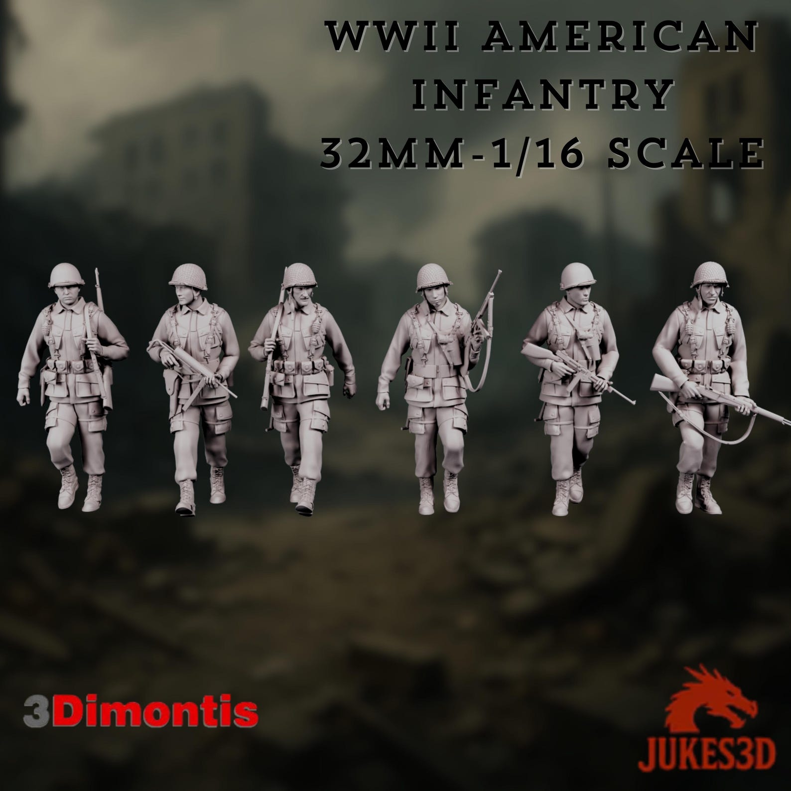 WW2 American Infantry Mini Set | US Army Soldiers Miniatures | by ...