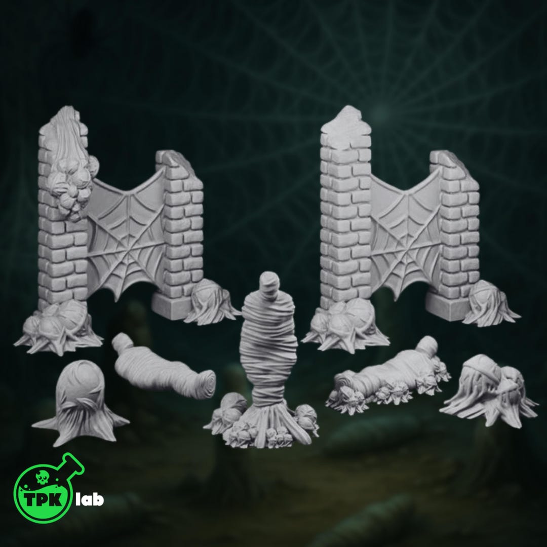 Giant Spider Lair Terrain Set | Spider Egg Sacks and Cocooned Remains ...