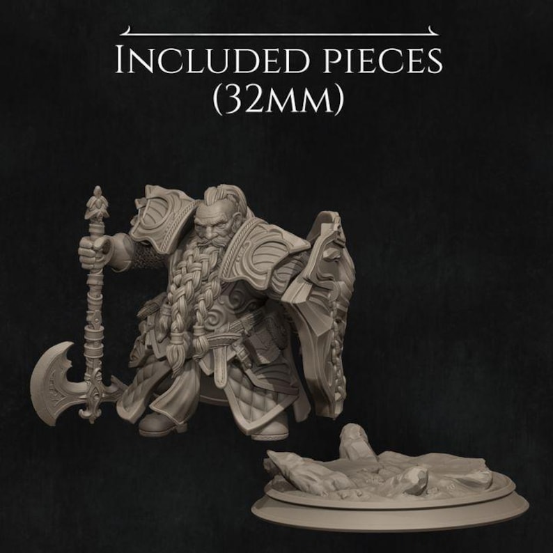Dwarf Paladin Miniature: Dwarven Cleric/fighter Model - Nerikson Design ...