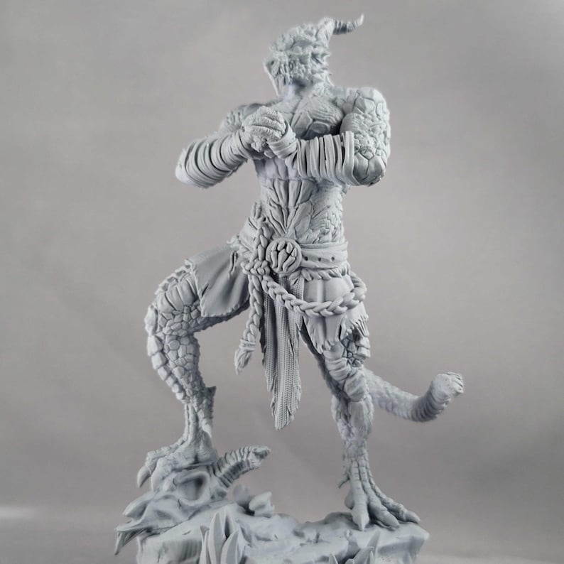 Dragonborn Monk Mini | 3D Printed Tabletop Paintable Mini, Multiple ...