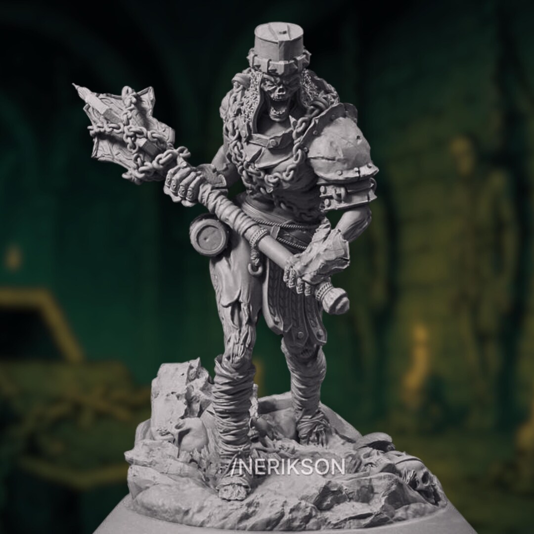 Armored Skeleton With Mace Mini | Cursed Boneyard Horror Miniature ...