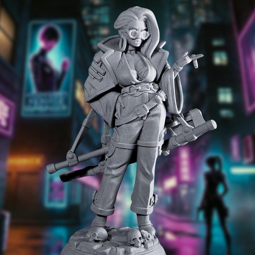 Cyberpunk Girl Miniature: Gangster Boss With Gun, Gaz Minis - Etsy