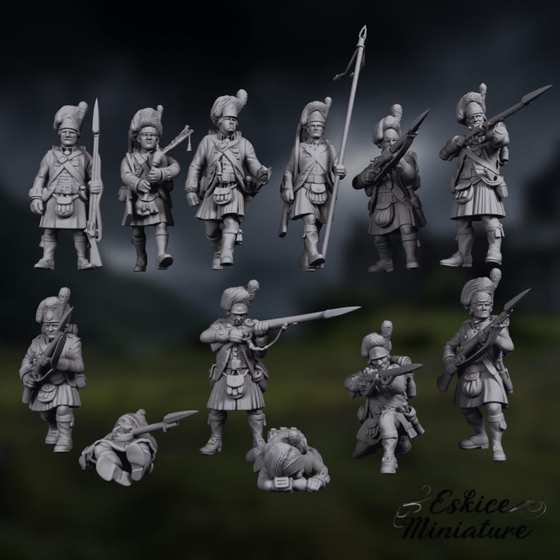 Scottish Highlander Infantry | Black Watch Regiment | Napoleonic Resin ...