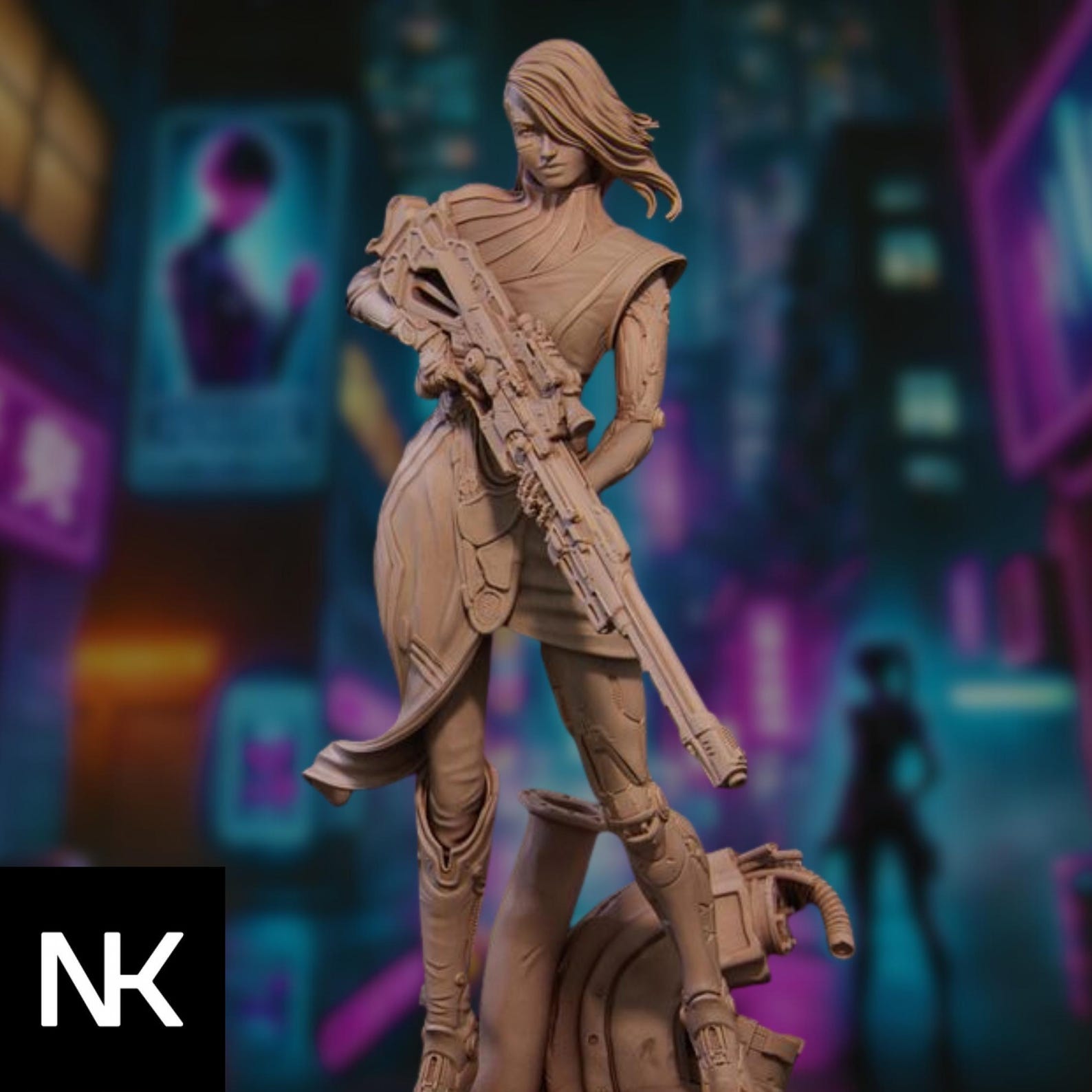 Cyberpunk Sniper Girl Model Kit: Nerikson Sci-fi Miniature (75mm/140mm ...