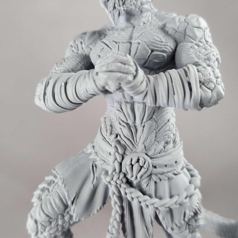 Dragonborn Monk Mini | 3D Printed Tabletop Paintable Mini, Multiple ...