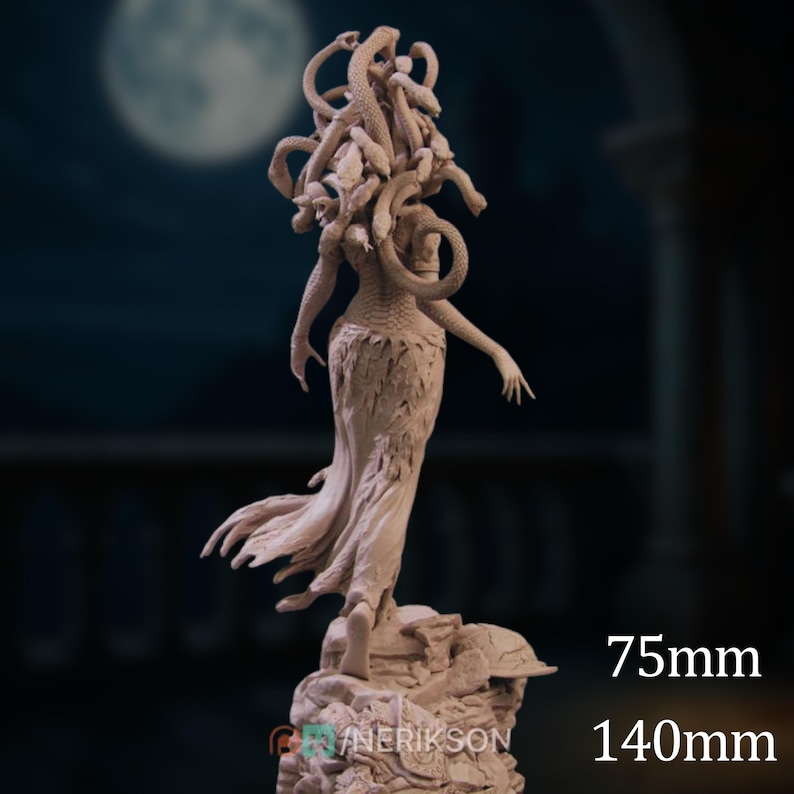 Medusa Model Kit | Fantasy Resin Gorgon Queen With Stone Victim (75mm ...