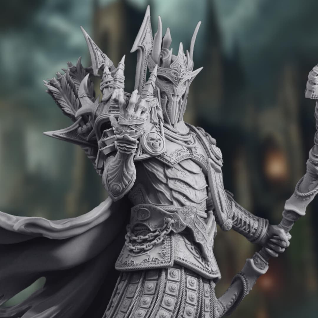 Crowned Lich King Miniature: 75mm/130mm Resin Model Kit - Etsy