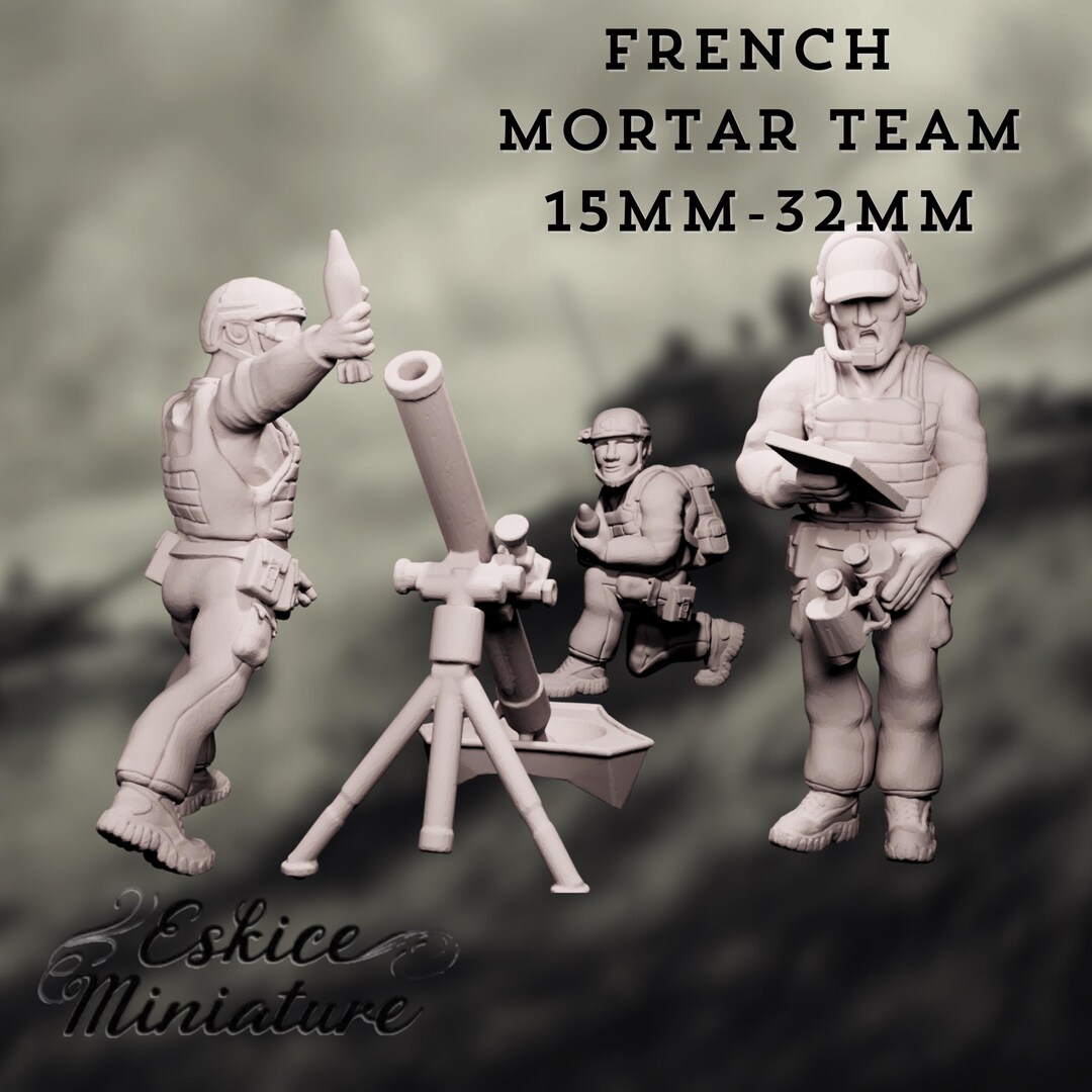 French Mortar Team Miniatures | Modern Infantry Fire Support | 15mm ...