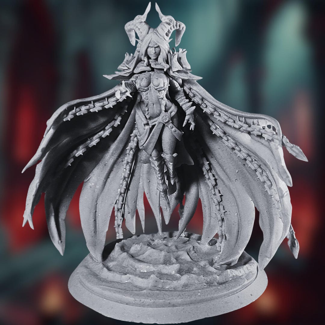 Demon Queen Sorceress Mini | Dark Fey Warlock Miniature | by Gaz Mini's ...