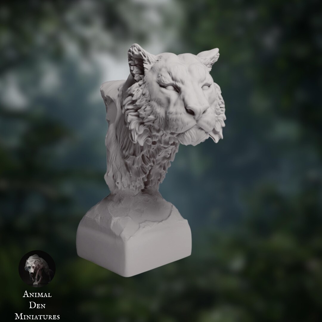 Tiger Bust Sculpture | Paintable Tiger Resin Statue | by Animal Den ...