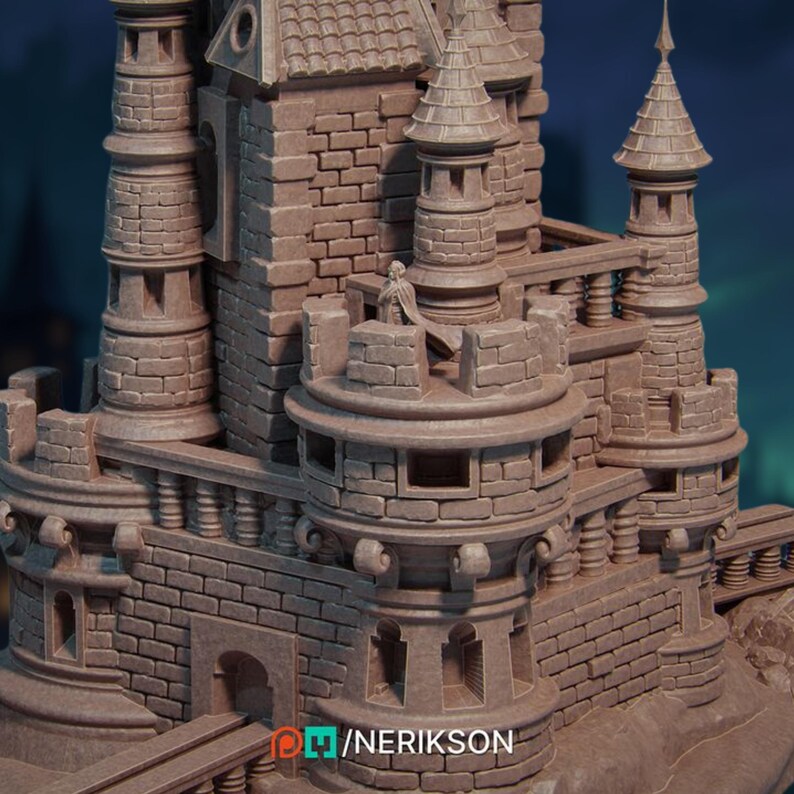 Miniature Castle With Vampire | Gothic Tower Diorama | 3" Fantasy Resin ...