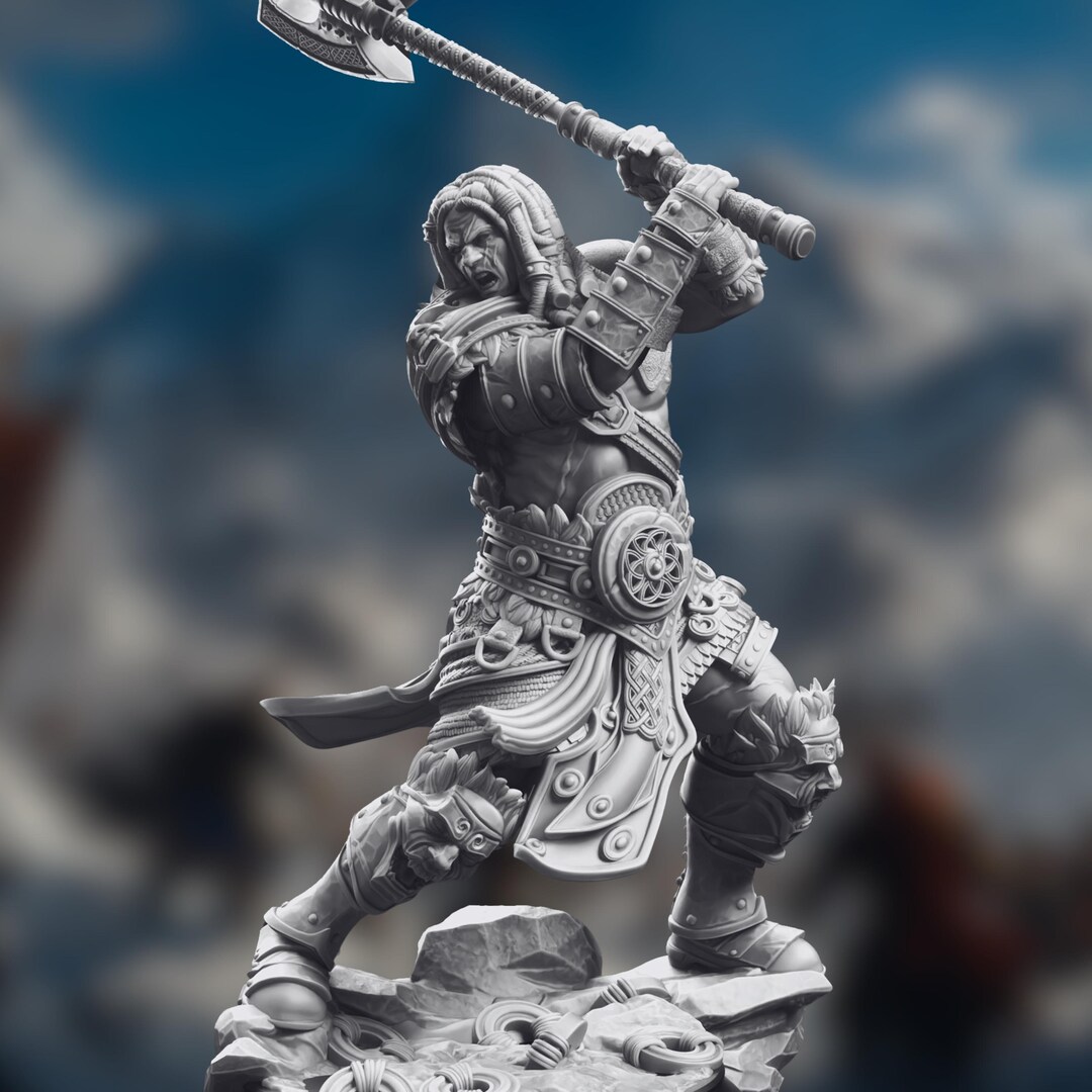 Goliath Barbarian Miniature | LARGE SCALE Paladin Mini | Fighter Mini ...
