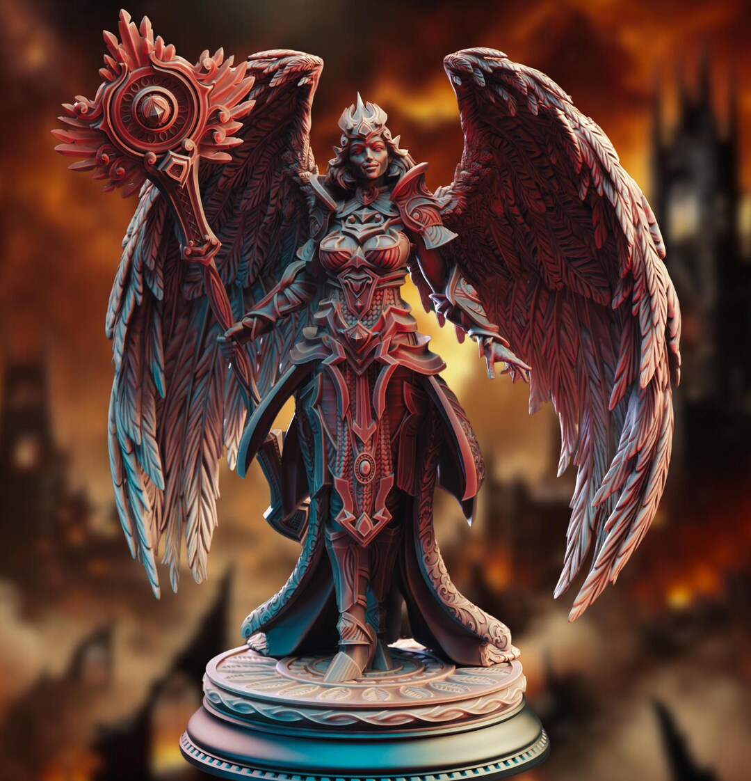 Female Angelic Warrior 5e Mini | Celestial Battle Mage Miniature | DM ...