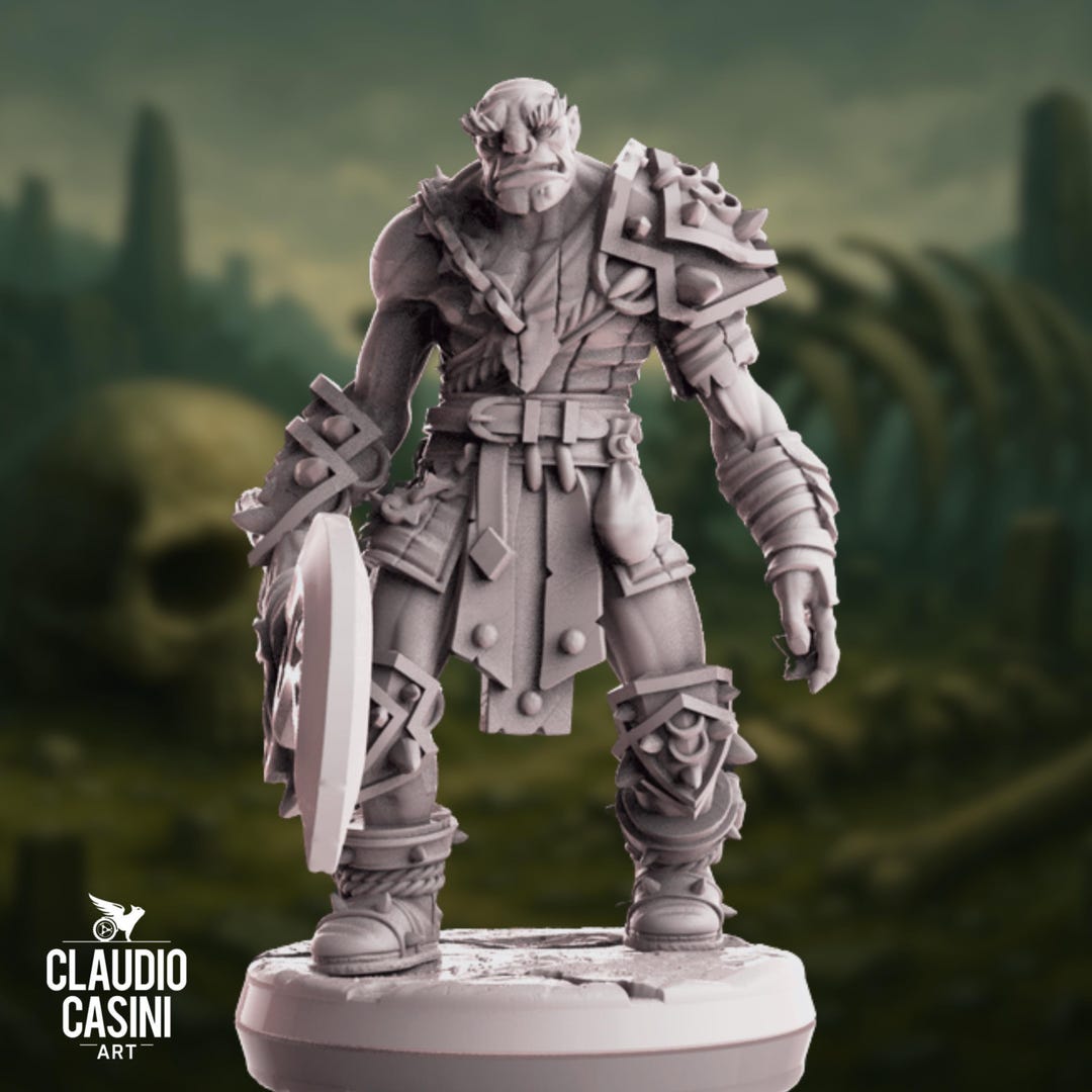 Half-giant Barbarian Miniature | Massive Goliath Champion Fighter With ...