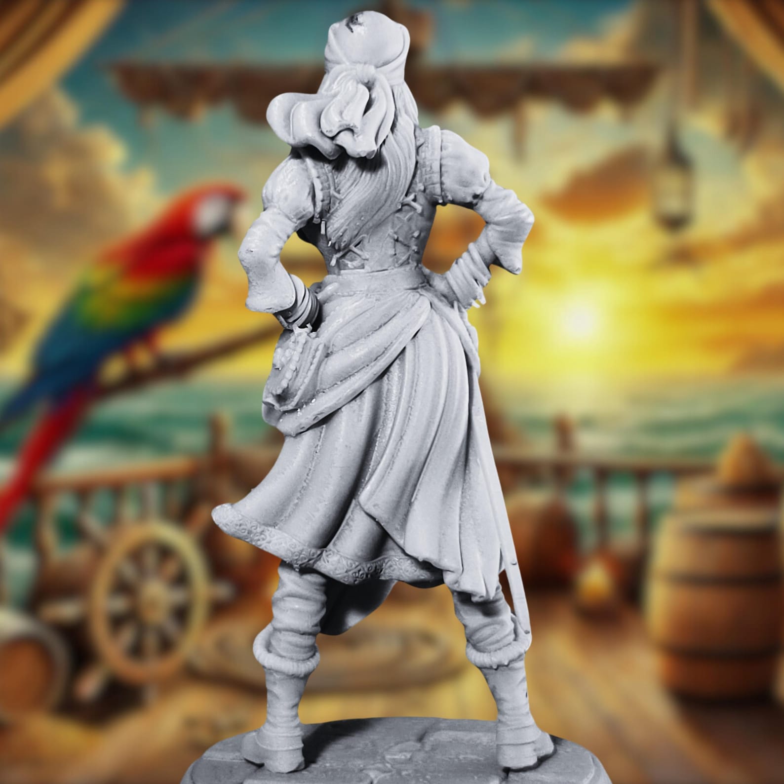Female Swashbuckler Rogue Miniature | Pirate Girl Fantasy TTRPG Figure ...