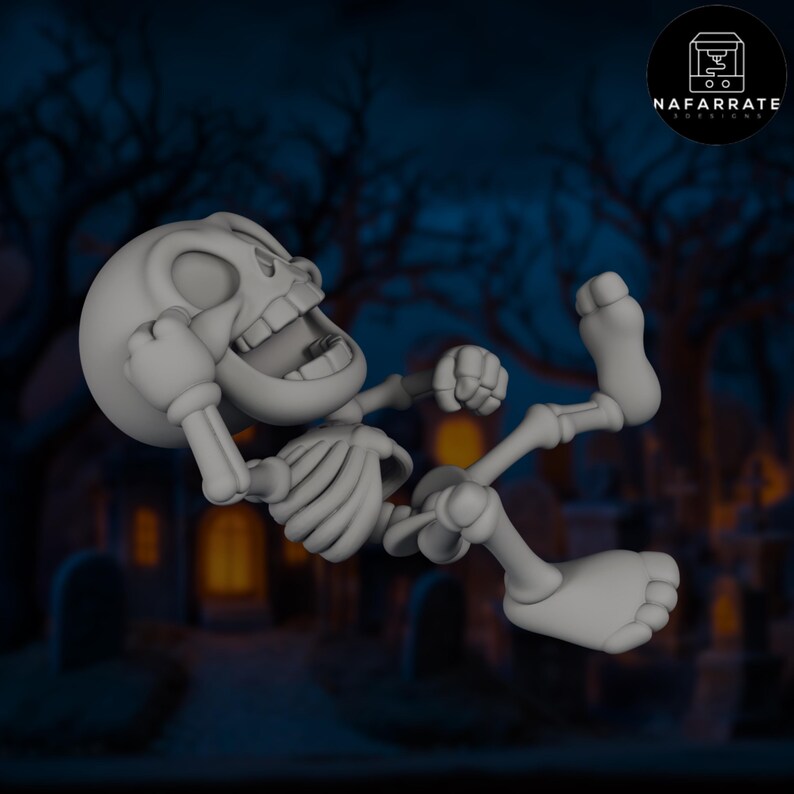 Funny Skeleton Mini Set | Comedic Undead Miniatures | Cartoon Bone ...