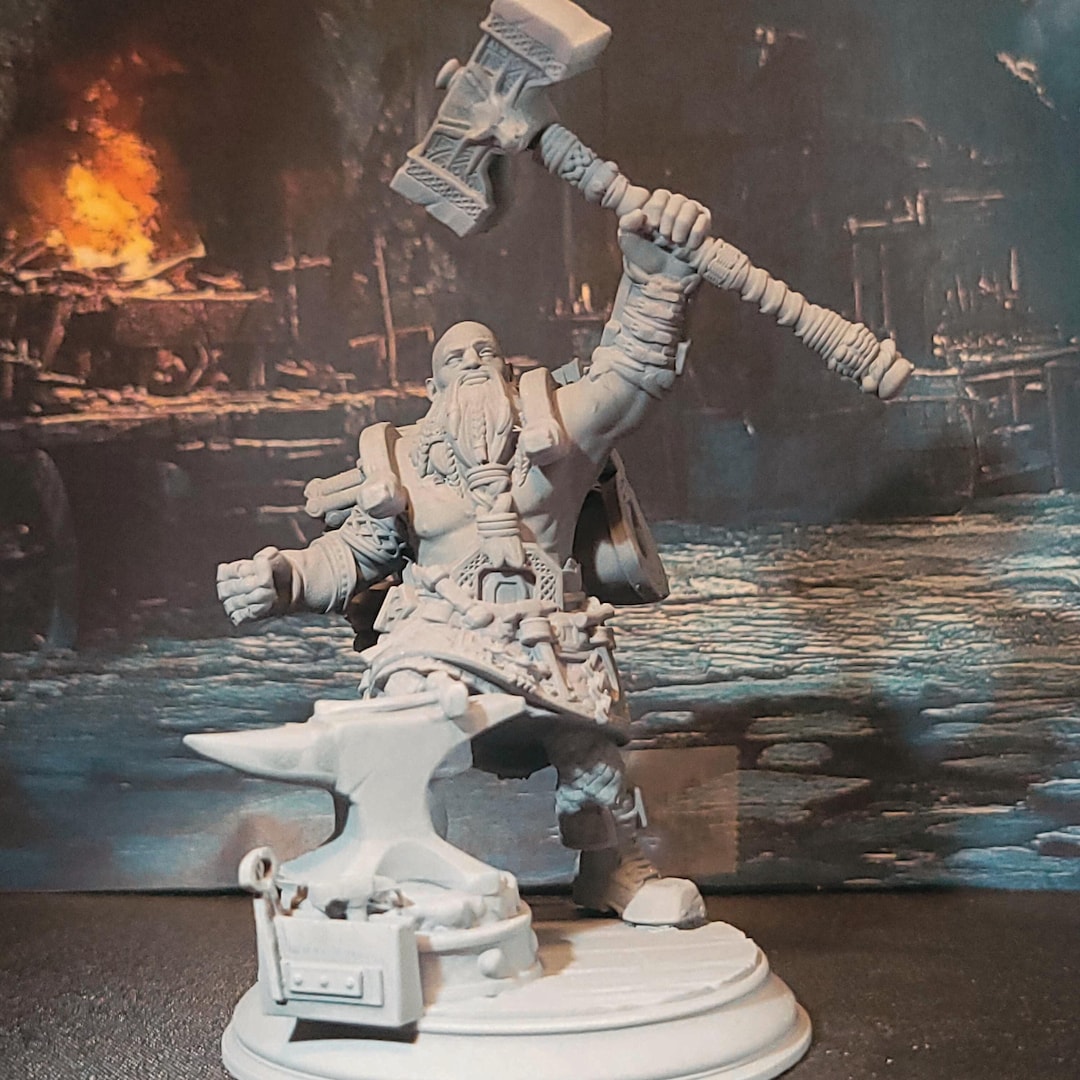 Dwarven Blacksmith Miniature Forge Master With Hammer DM Stash Tabletop ...