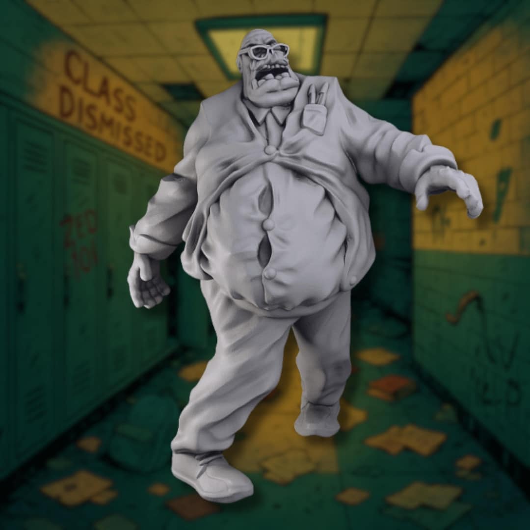 High School Zombie Teacher Mini | Fat Undead Administrator Mini for ...