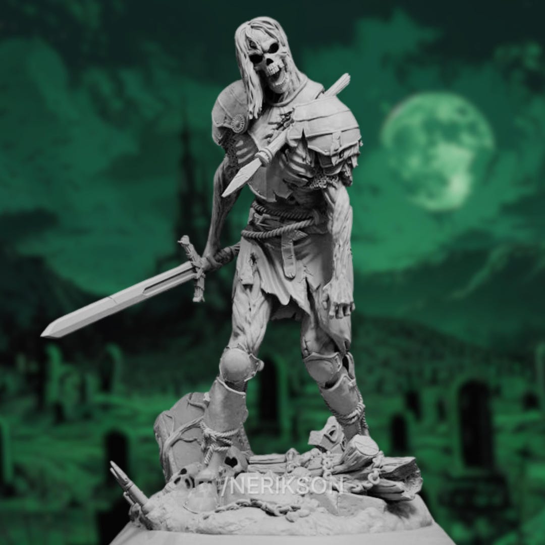 Deathless Fighter Mini | Skeleton Fighter Miniature | Tomb Walker Mini ...