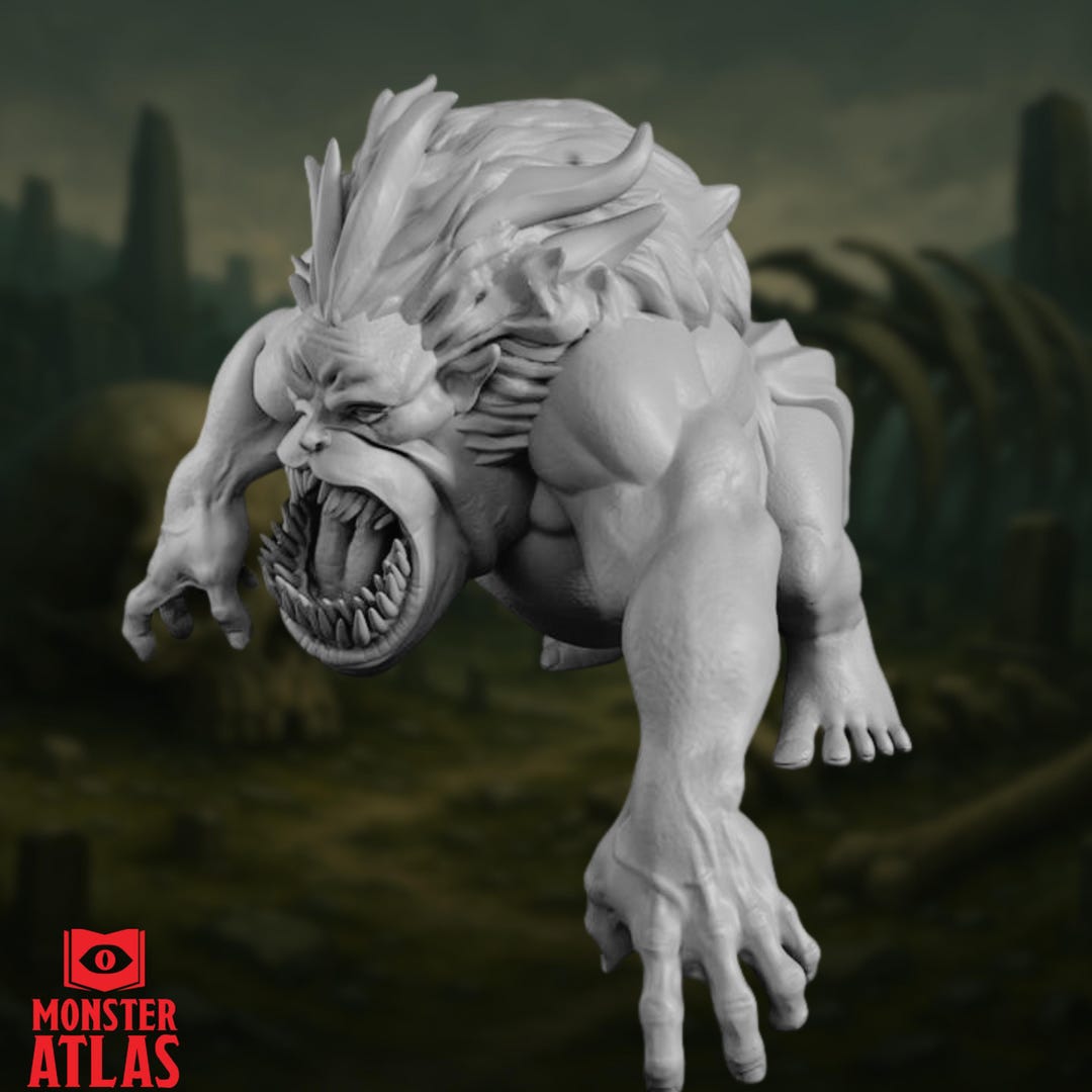 Mutated Gorilla Miniature With Gaping Maw | Large Aberrant Horror Mini ...