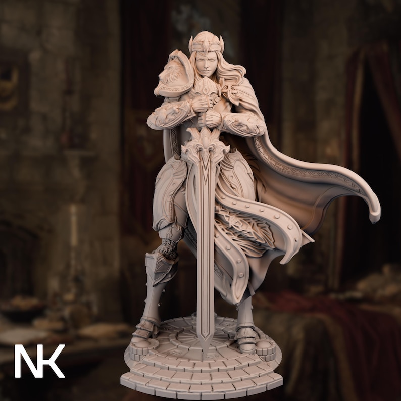 Female Knight Resin Model Kit | Holy Crusader Display Figure by ...