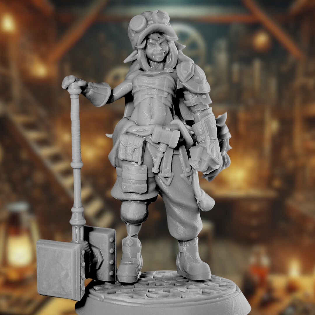 Goblin Artificer Mini | SFW/NSFW Miniature | 32mm, 55mm Scales | Gaz ...