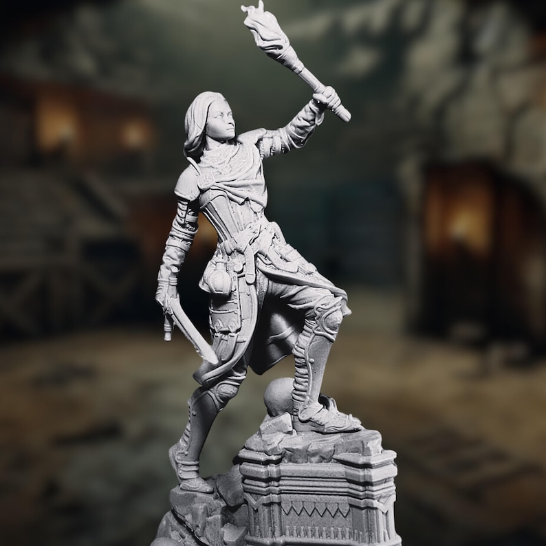 Human Female Fighter Mini | Female Cleric Dungeon Delver With Torch ...