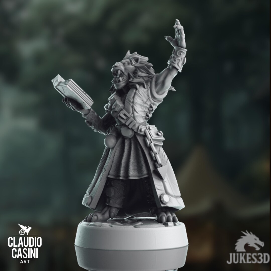 Leonin Wizard Mini | Lionfolk Cleric Miniature | by Claudio Casini Arts ...