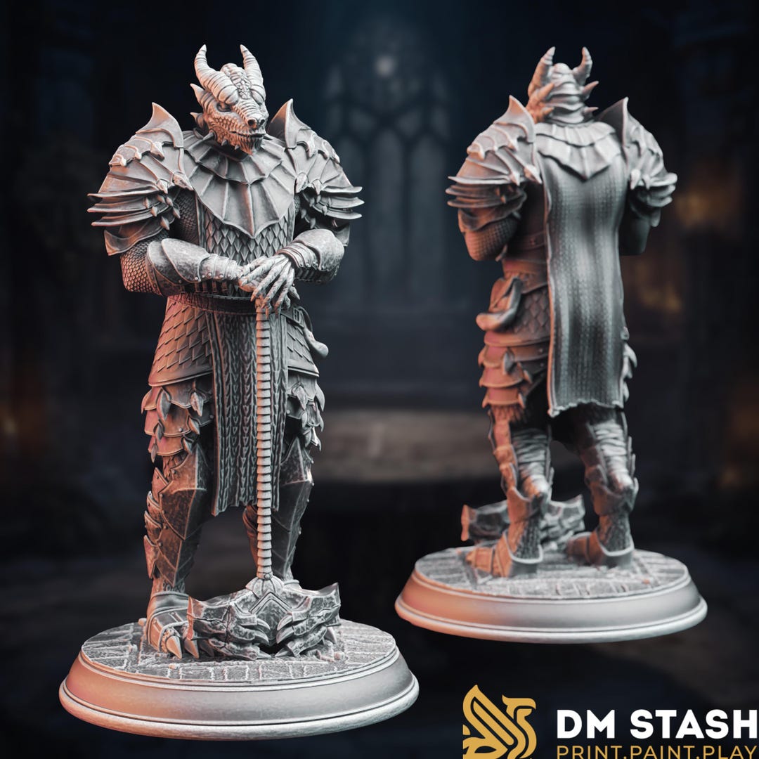 Armored Dragonborn Mini | Paladin or Cleric Miniature | Dragon Knight ...