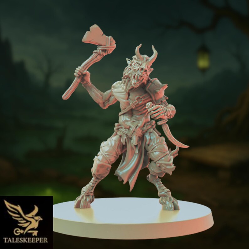 Satyr Beast Mini Set | Goat Demon Warband Miniatures | by Tales Keeper ...