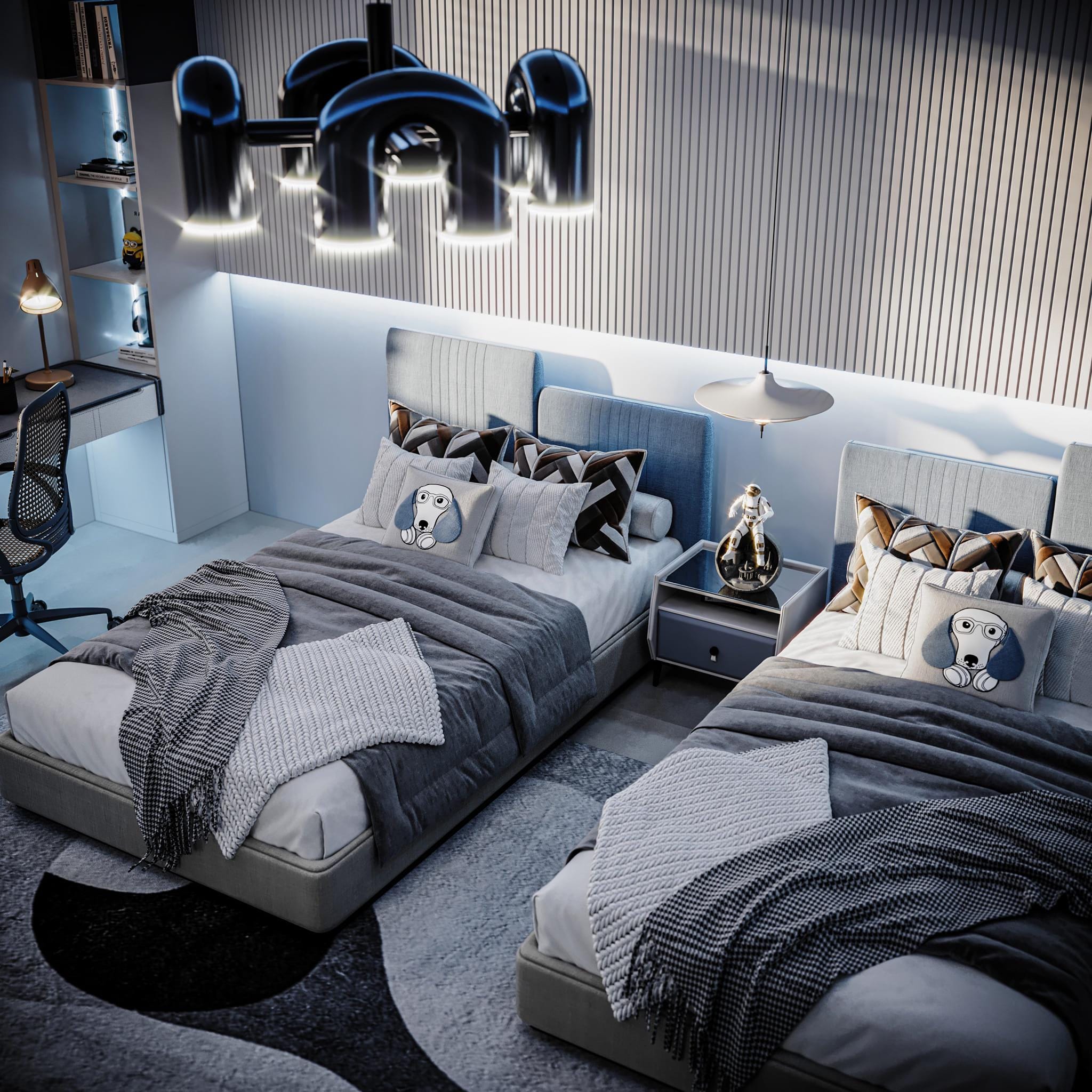 Custom Kids Bedroom Design 3D Render | Interior Design Service, Nursery ...