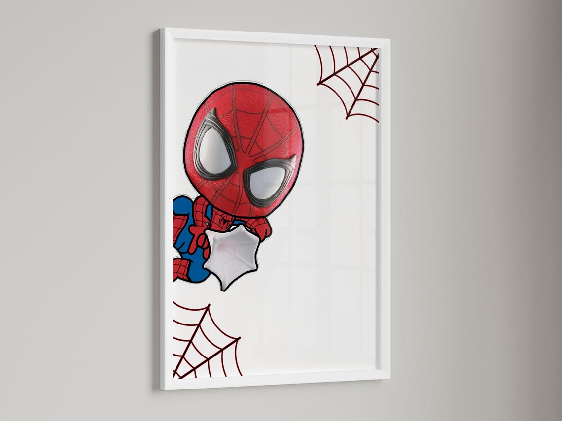 Spider Man Wall Art, Set of 6 Prints, Spider Man Prints for Little Boys ...