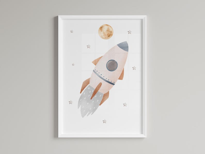 Space Nursery Prints, Outer Space Printable Wall Art Set of 3 for ...