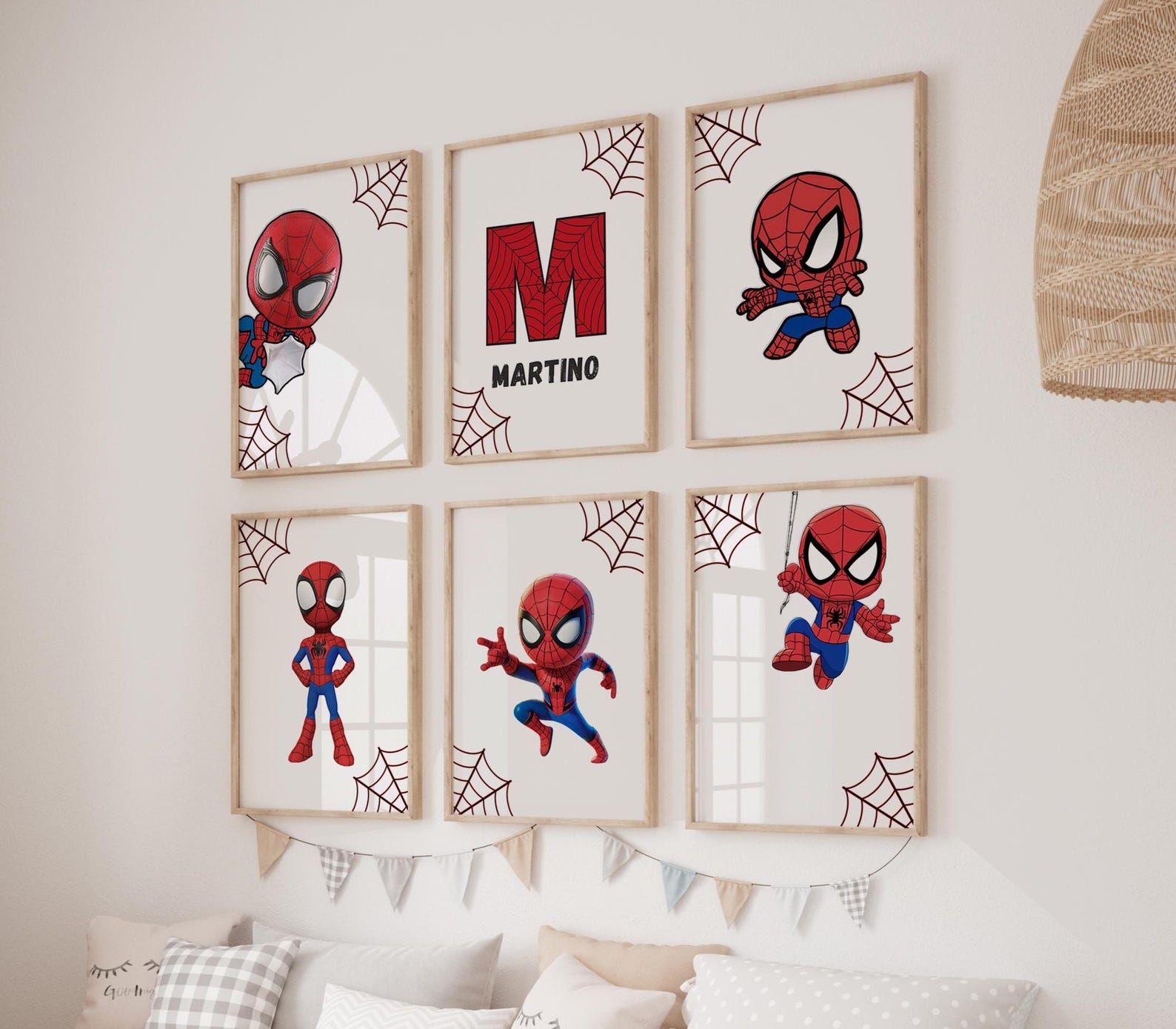 Spider Man Wall Art, Set of 6 Prints, Spider Man Prints for Little Boys ...