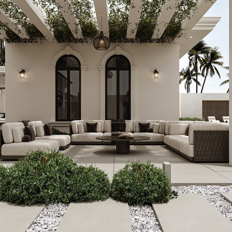Custom Backyard & Landscape Design 3D Render | Garden, Terrace ...