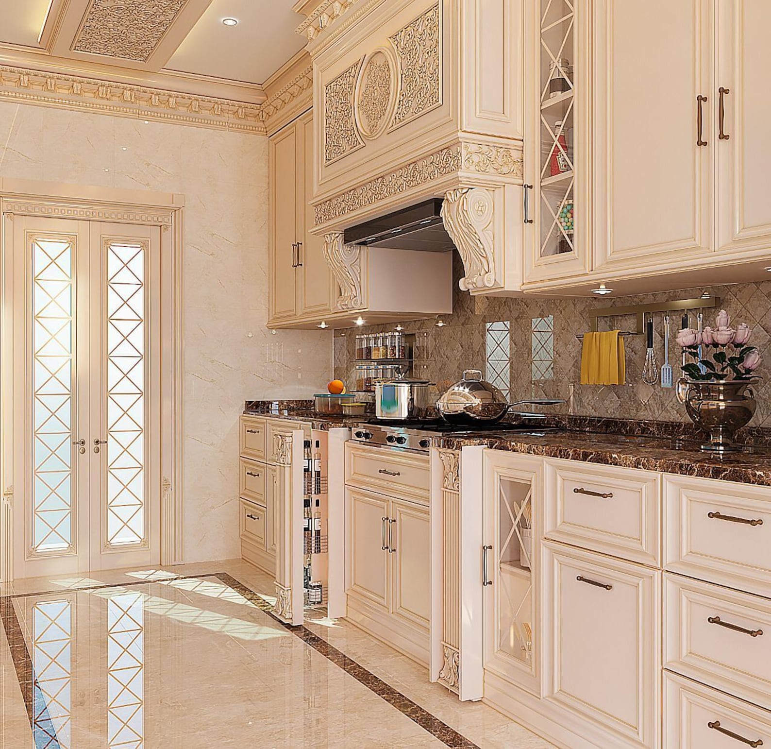 Custom Kitchen Interior Design 3D Render | Kitchen Renovation, 3D ...