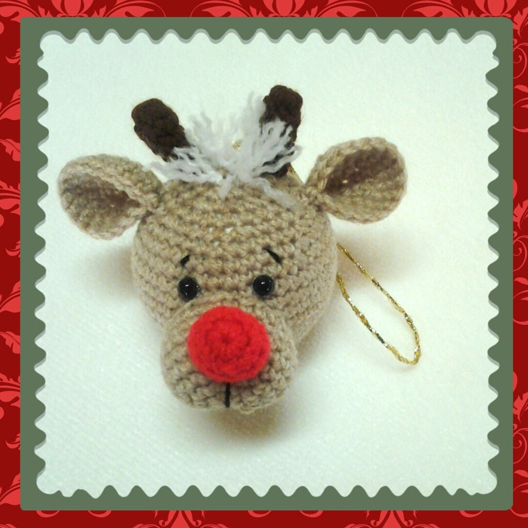 Crocheted Rudolph Tree Ornament Pattern by Crafty Threads - Etsy