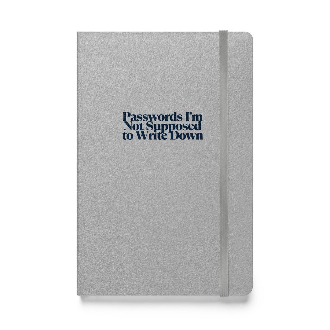 Passwords I'm Not Supposed to Write Down -hardcover Bound Notebook ...