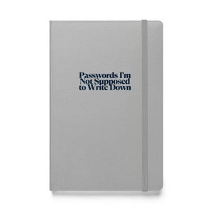 Passwords I'm Not Supposed to Write Down -hardcover Bound Notebook ...
