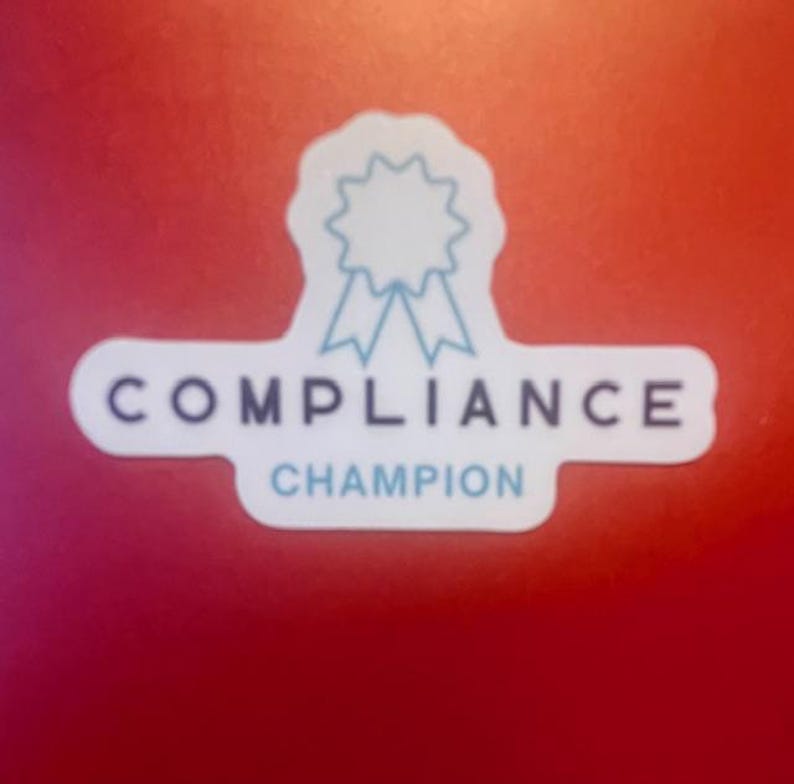 Compliance Champion Sticker - Etsy