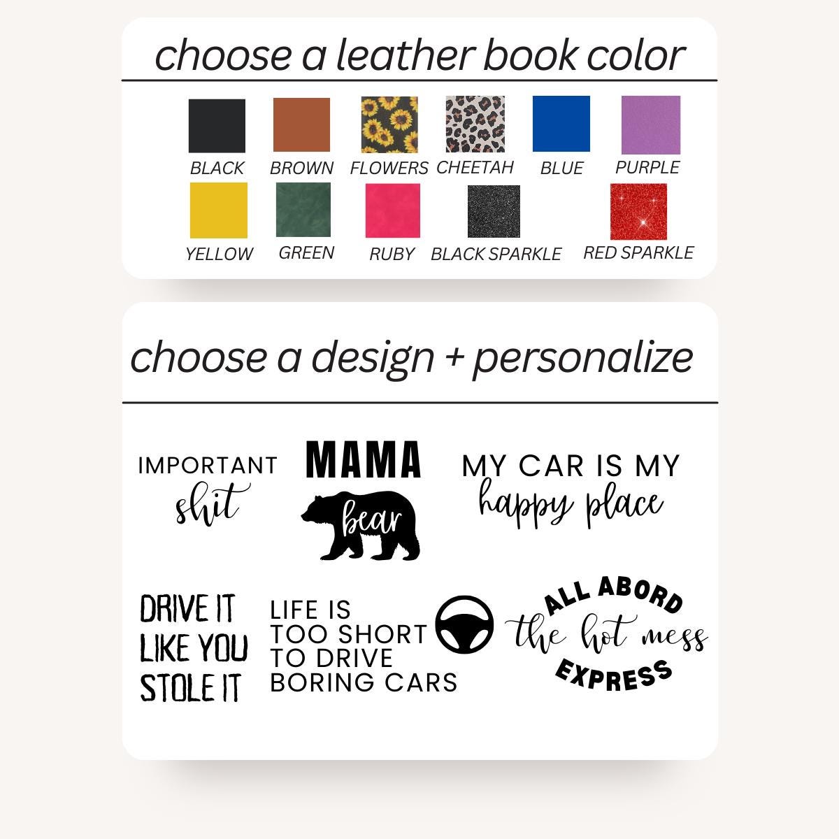 Personalized Car Document Books - Etsy