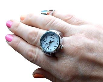 Vintage Watch Ring by Oris. Vintage Faux Pearl Cluster Ring. Working ...