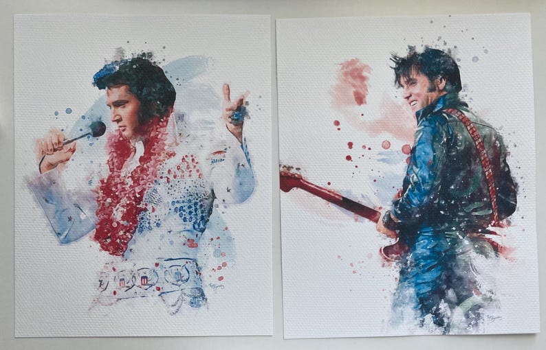 Elvis Watercolor Painting - Etsy