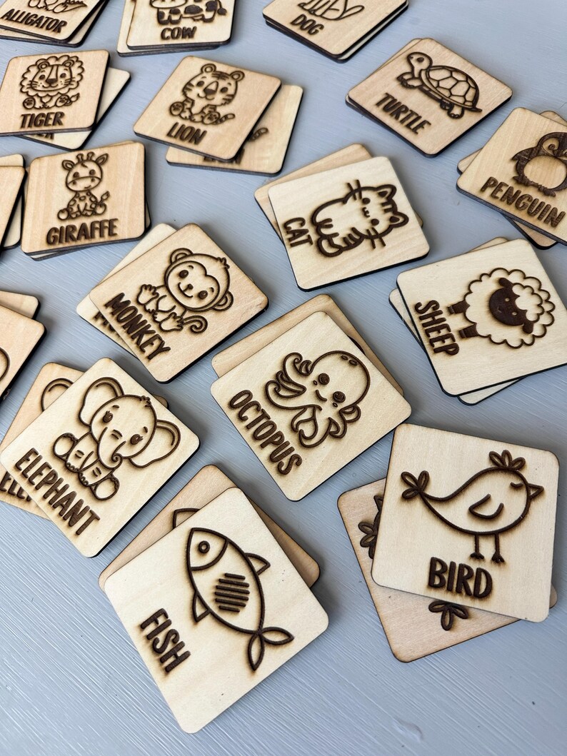 Wooden Animal Matching Game – Montessori-inspired Educational Toy for ...