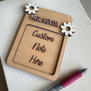 Personalized Sticky Note Holder With Daisies / Teacher Appreciation ...