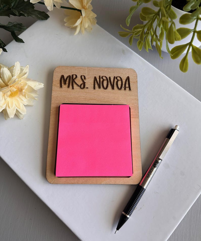 Personalized Sticky Note Holder / Teacher Appreciation, Manager Gifts ...