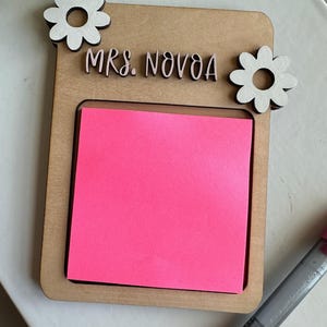 Personalized Sticky Note Holder With Daisies / Teacher Appreciation ...