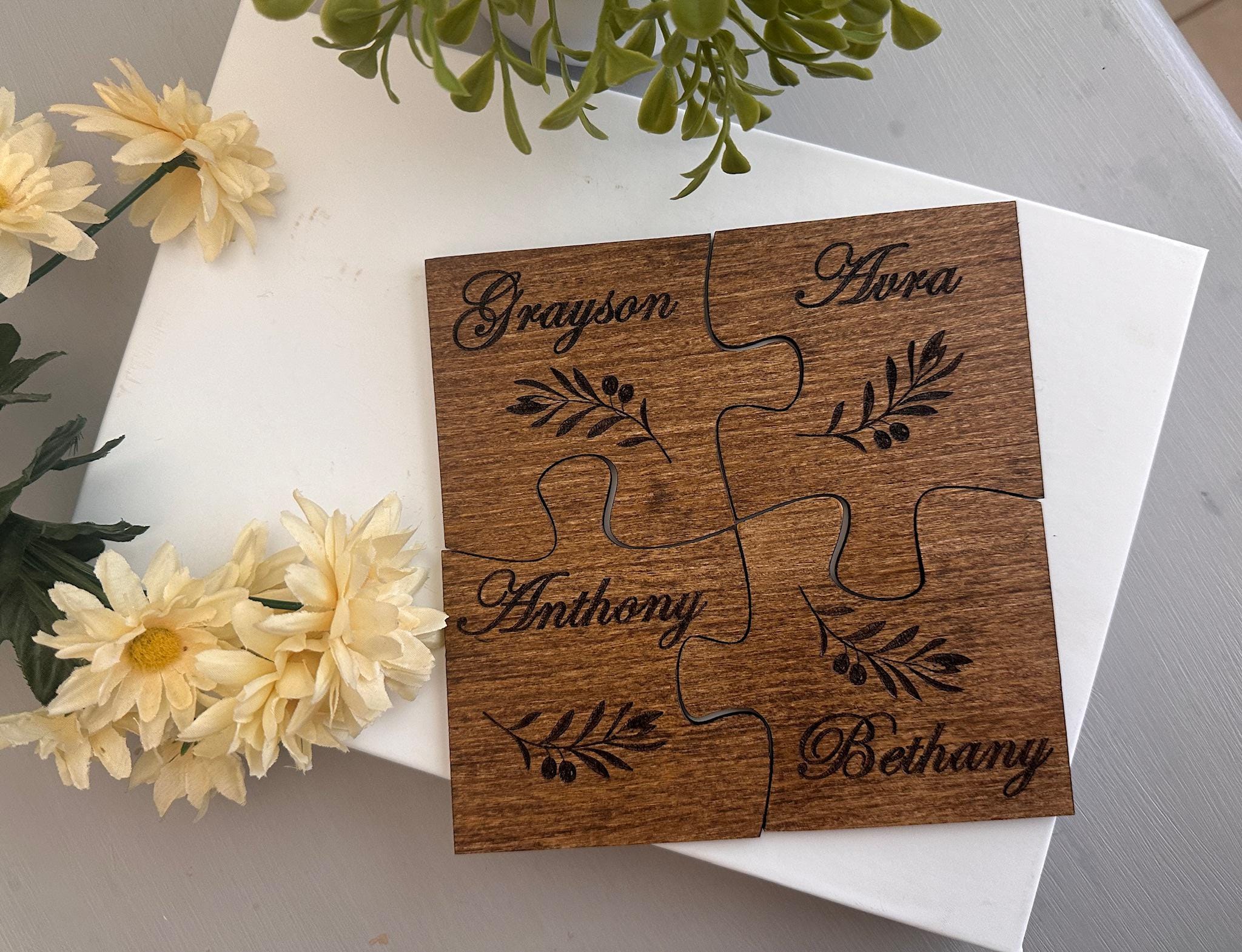Puzzle Piece Wood Coasters, Custom Engraved Coasters, Realtor Gift - Etsy